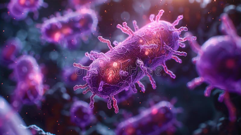 Bacteria Visualisation, Close Up View Under the Microscope. Healthcare ...