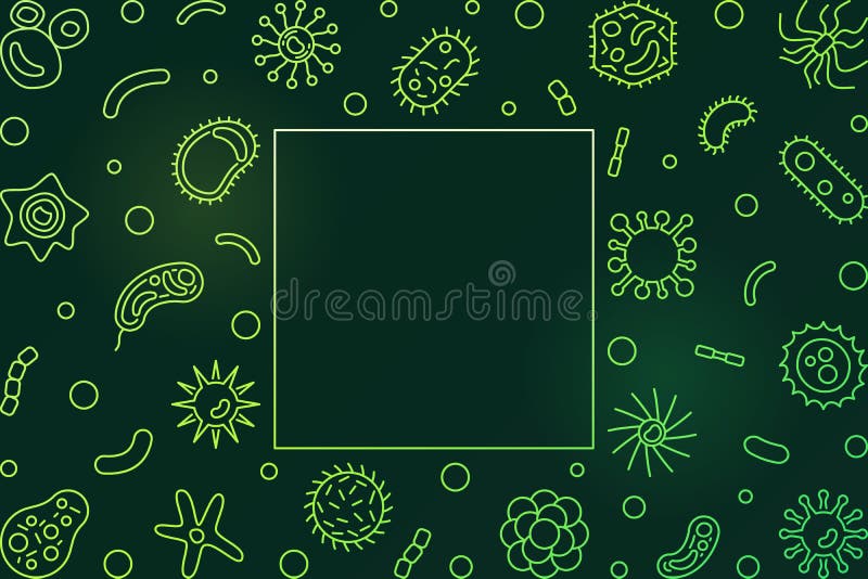 Bacterial Cells Round Vector Outline Simple Illustration Stock Vector ...