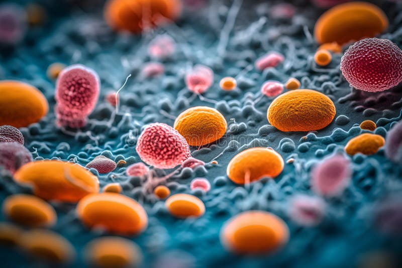 Bacterial Cells Macro Background. Generative AI Stock Illustration ...