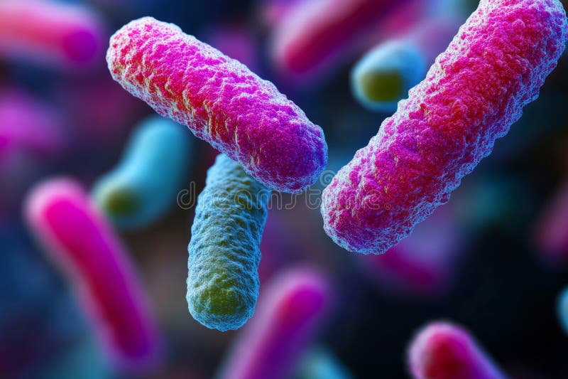 Bacterial Cells Visualized at Microscopic Scale Stock Photo - Image of ...