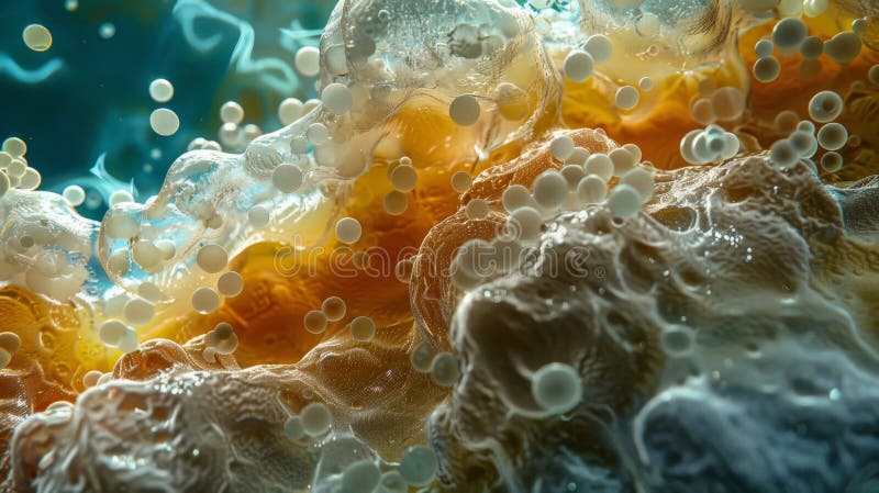 Bacterial Colonies Creating a Complex Biofilm on the Intestinal Wall ...