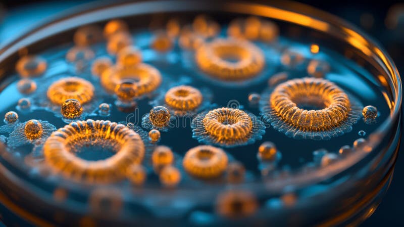 Bacterial Colonies Growing in a Petri Dish Under Laboratory Observation ...