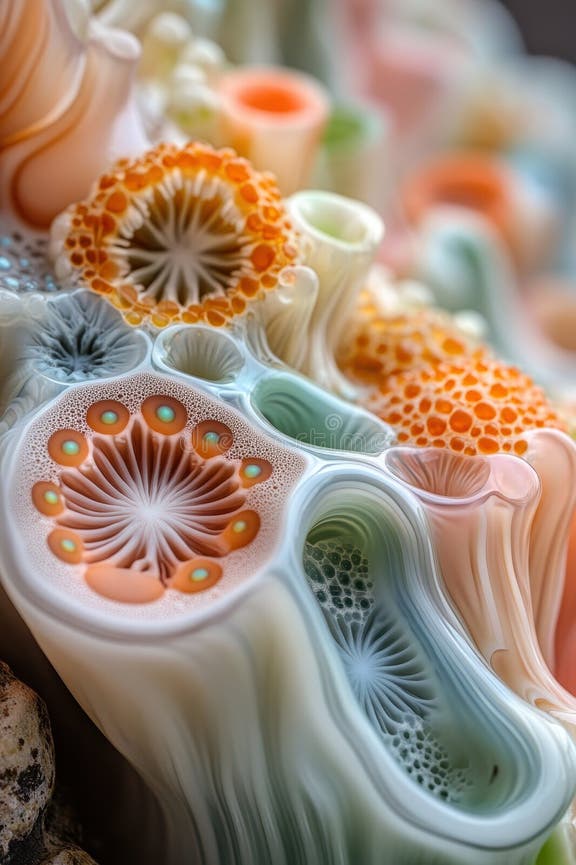 Bacterial Colonies Under a Microscope, Featuring Organic Patterns ...