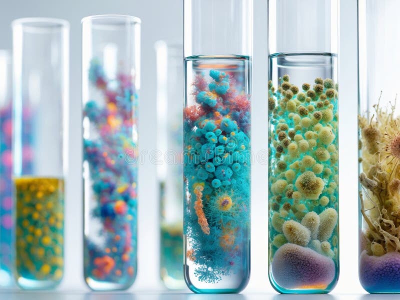 Bacterial Cultures in Test Tubes Closeup View Stock Photo - Image of ...