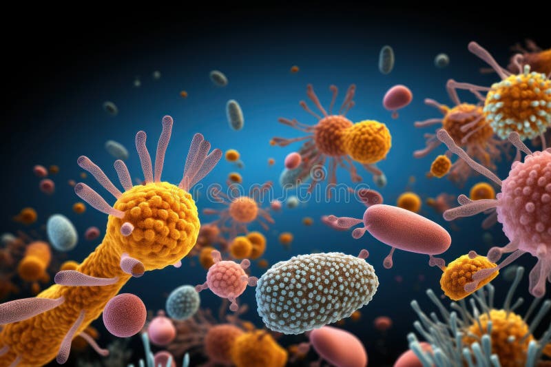 Bacterial Diversity. Microscopic View of Various Bacteria Species ...