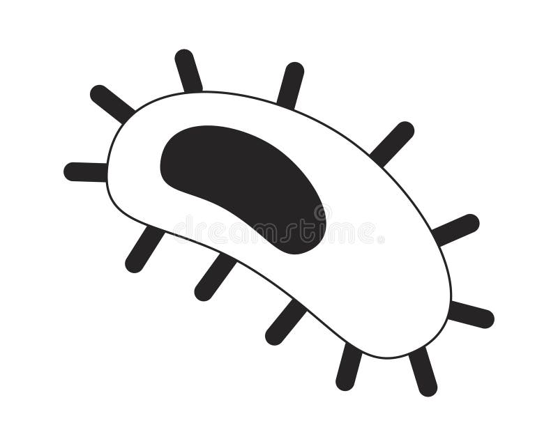 Bacterial Infection 2D Linear Cartoon Object Stock Illustration ...