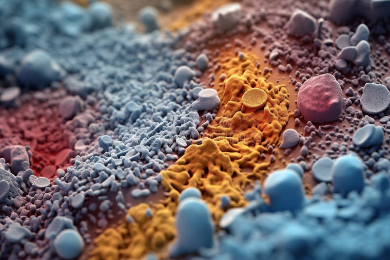 Bacterias and Cells Macro View Created with Generative AI Technology ...