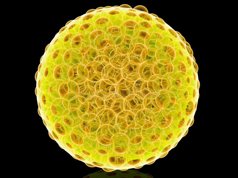 Cells under microscope stock illustration. Illustration of orange ...