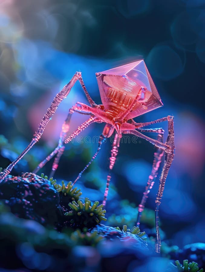 Bacteriophage T2, a Myovirus, Infects Bacteria, Injecting Its DNA ...