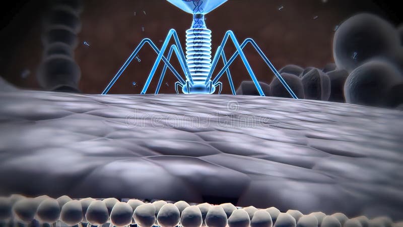 A Bacteriophage Virus Killing Bacteria by Injecting DNA To Replicate ...