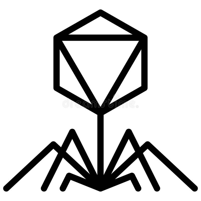Bacteriophage Virus Vector Illustration, Line Style Icon Stock Vector ...