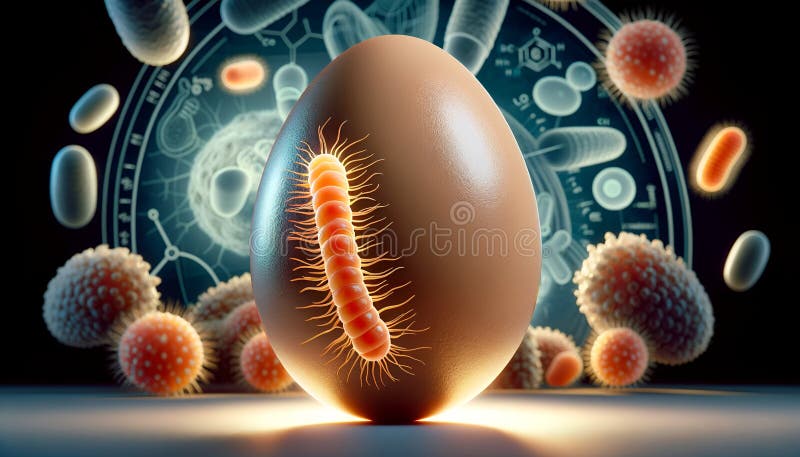Bacterium Attached To Egg Object, Amidst Various Pathogens ...