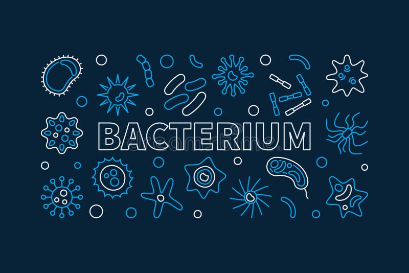 Bacterium Outline Banner. Vector Microbiology Illustration Stock Vector ...