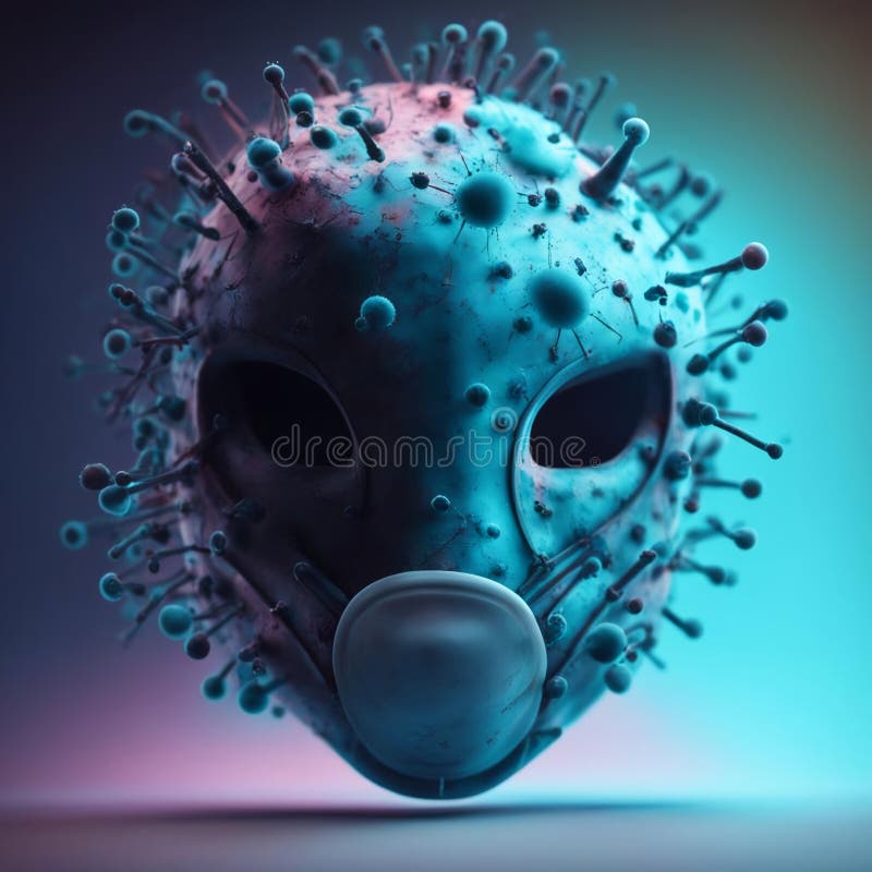 Bacterium in a Mask To Protect Against Humans. Stock Illustration ...