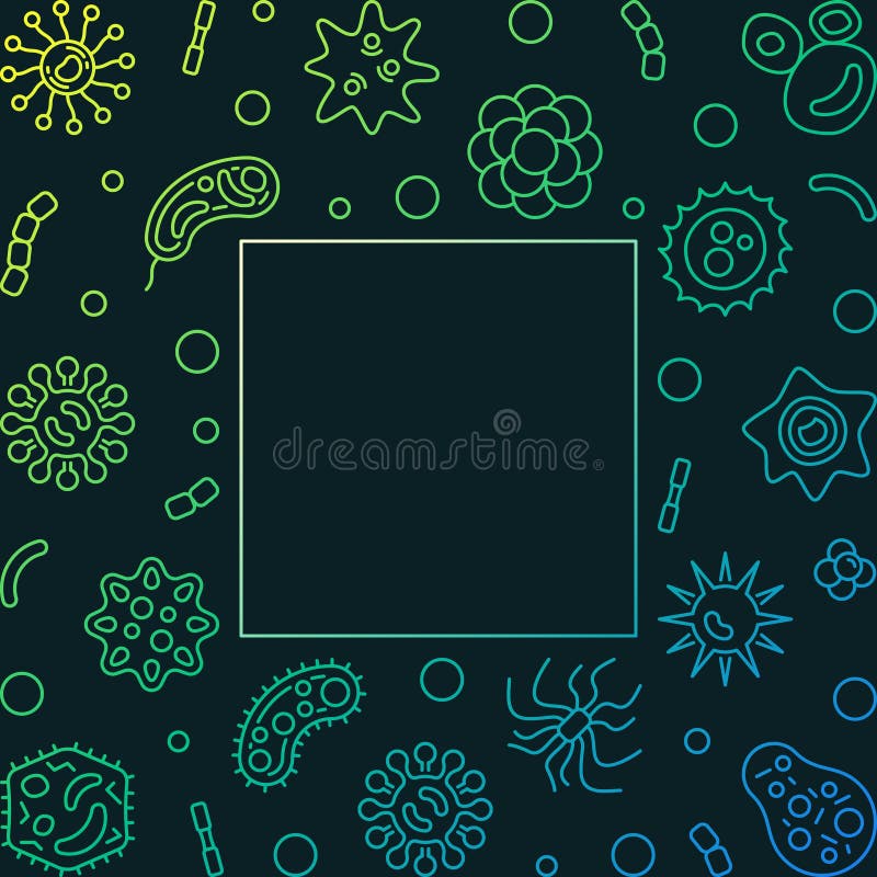 Bacterium Microbiology Creative Frame. Vector Illustration Stock Vector ...