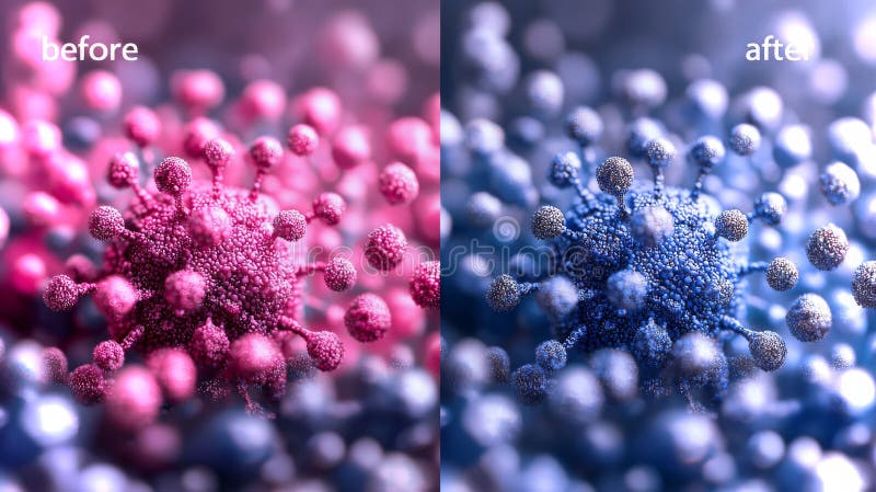 Bacterium Transformation before and after Visual Comparison in Vibrant ...