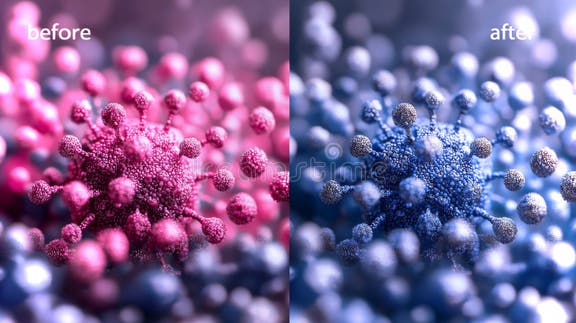 Bacterium Transformation before and after Visual Comparison in Vibrant ...