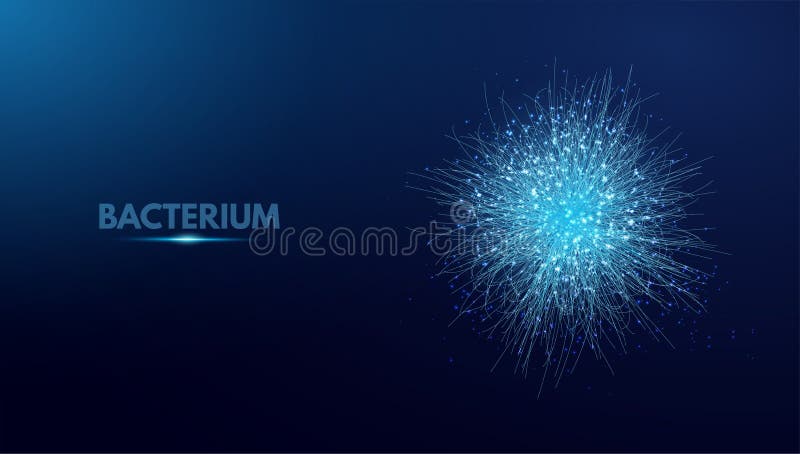 Bacterium. Vector Abstract Microscopic Medical Illustration of Blue ...