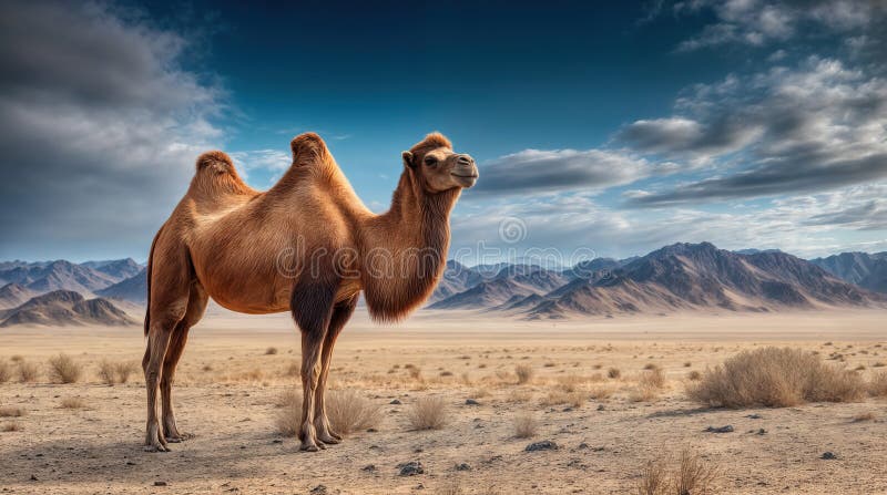 A Bactrian Camel Camelus Bactrianus Stock Illustration - Illustration ...