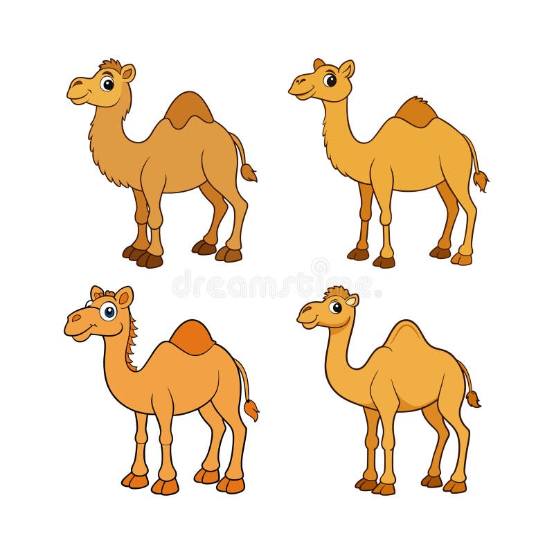 Bactrian Camel Fun Coloring Page Stock Vector - Illustration of icon ...