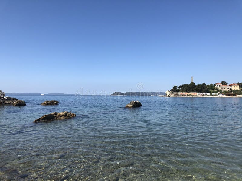 Bacvice bay in Split stock photo. Image of croatia, europe - 186196650