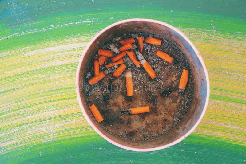 Bad Addiction. Ashtray and Cigarettes Stock Image - Image of filter ...