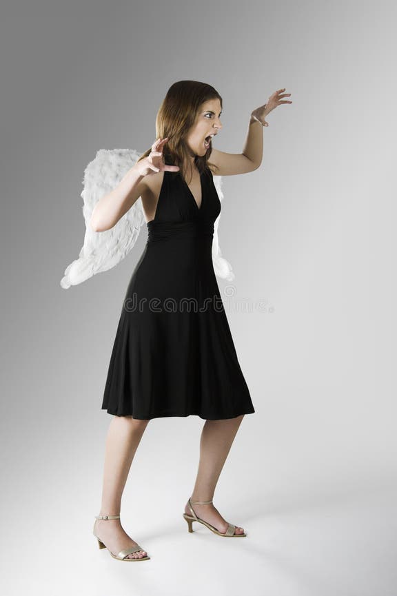Bad Angel stock photo. Image of grey, yell, angel, woman - 5948552