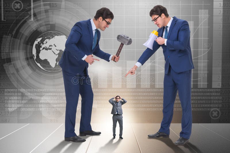 The Bad Angry Boss Harassing Employee in Business Concept Stock Image ...