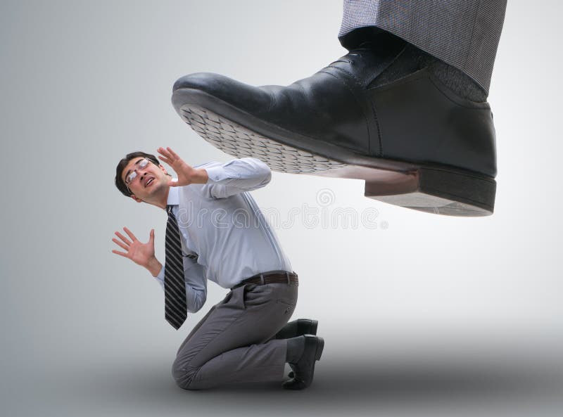Bad Angry Boss Stamping on Employee in Business Concept Stock Photo ...