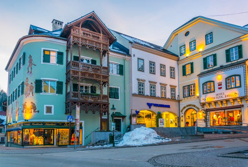 BAD AUSSEE, AUSTRIA, FEBRUARY 11, 2017: View of the Main Square of Bad ...