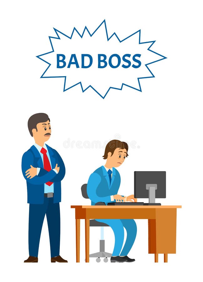 Bad Boss Leader of Company and Worker Vector Stock Vector ...