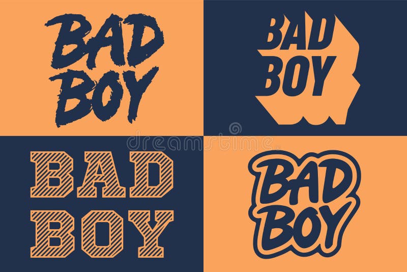 Bad Boy lettering design stock vector. Illustration of script - 231476271
