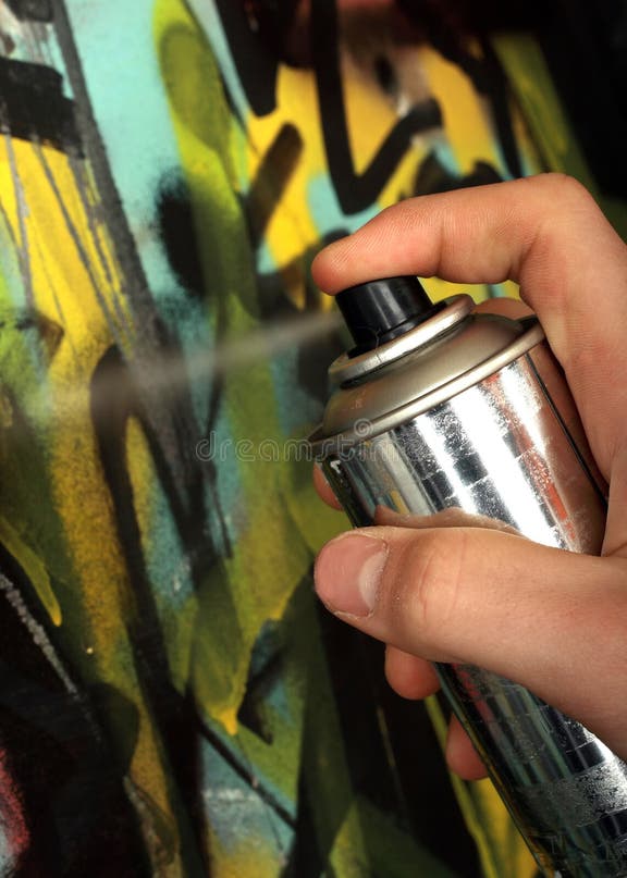 Bad Boy Painting a Wall with Spray Stock Image - Image of amazing, dark ...