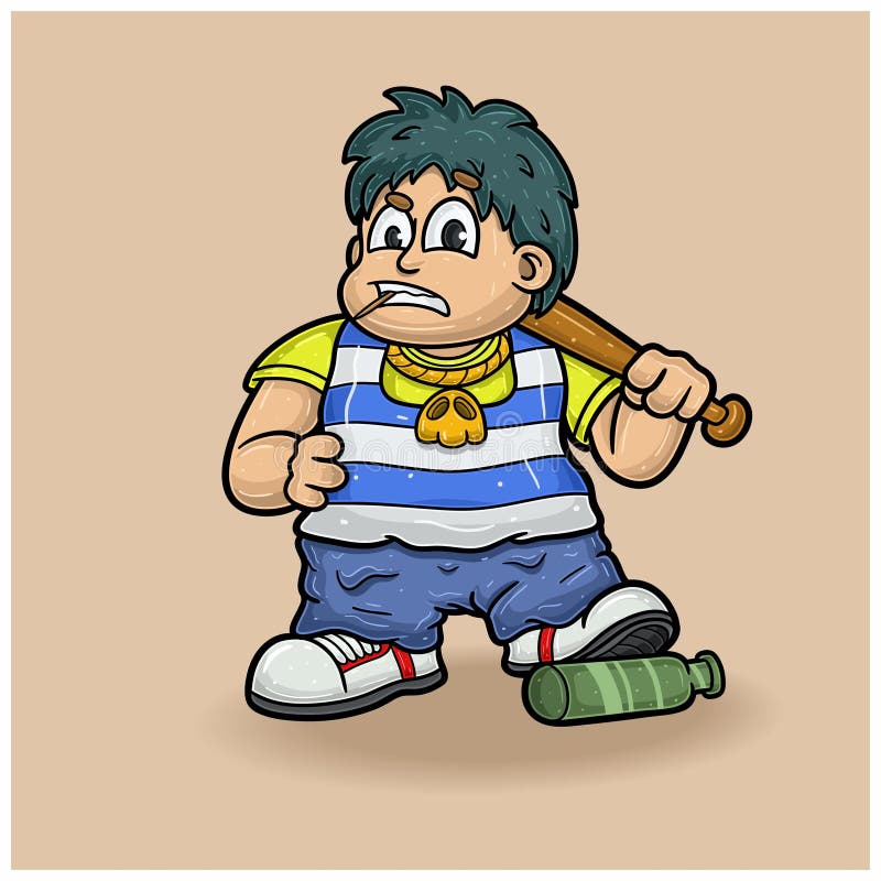 Bad Boy with Style Mascot Character Cartoon Stock Illustration ...