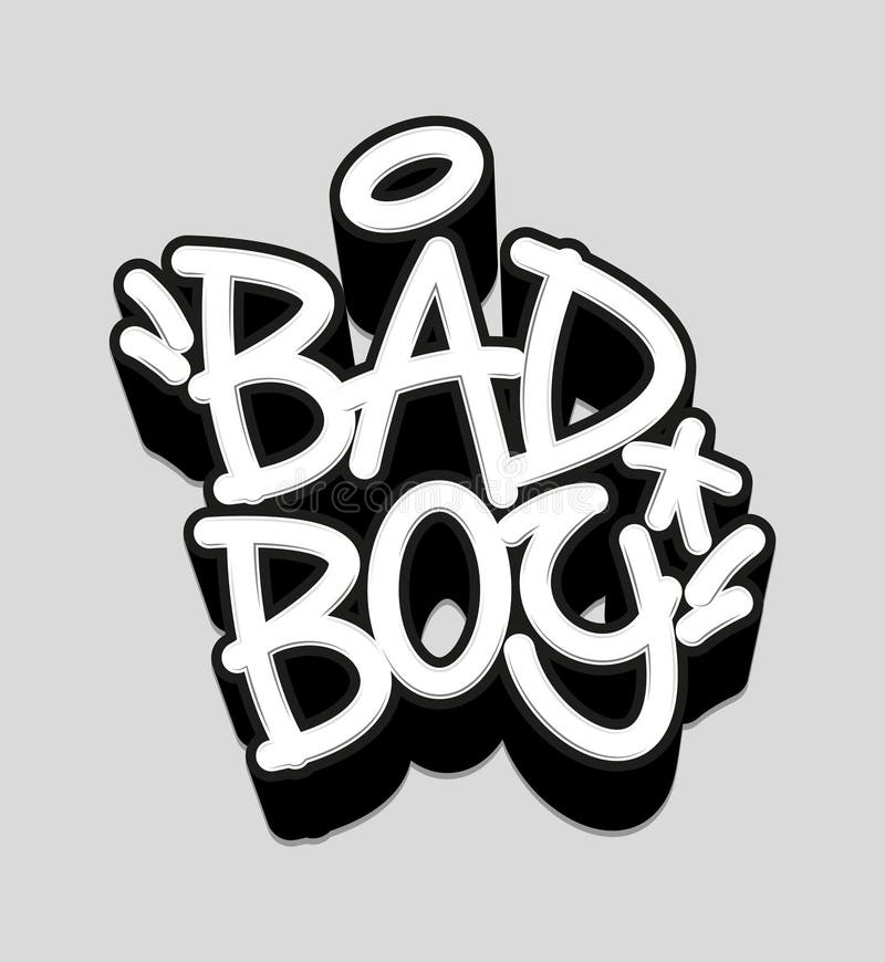 Bad Boy Tag Graffiti Style Label Lettering. Vector Illustration Stock ...