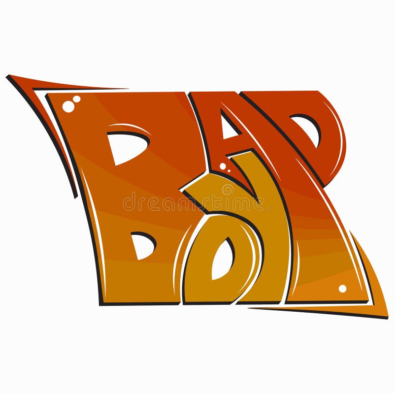 Bad boy vector lettering stock vector. Illustration of font - 208122420