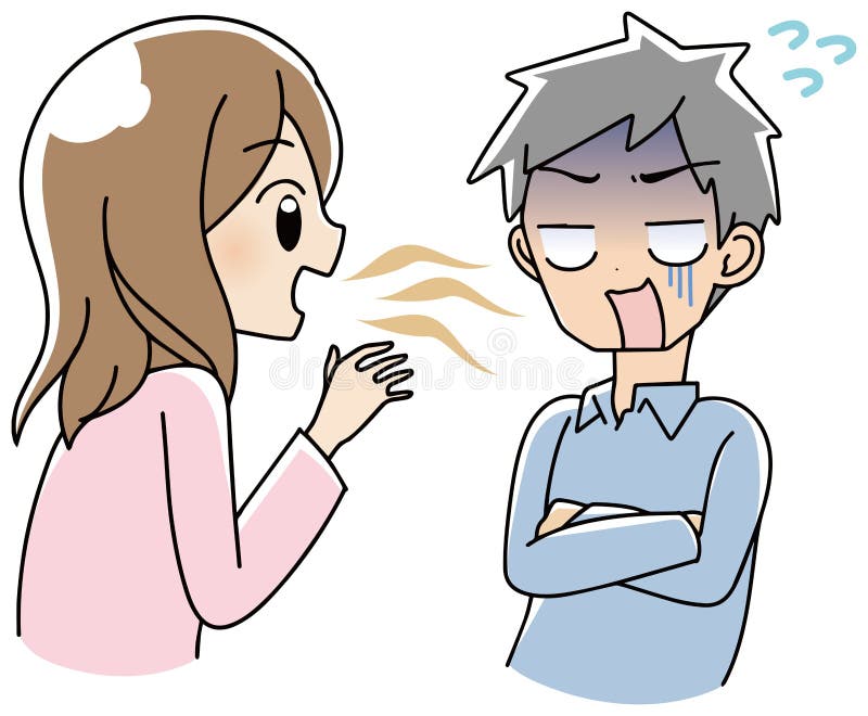 Bad breath woman stock vector. Illustration of odor - 187768685