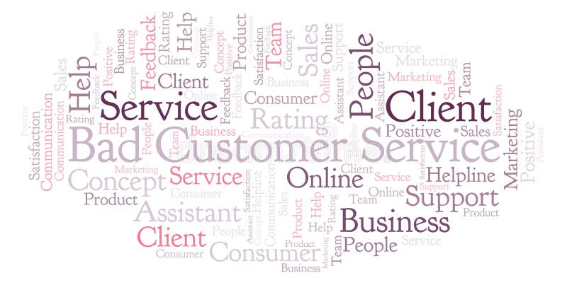 Bad Customer Service Word Cloud. Stock Illustration - Illustration of ...