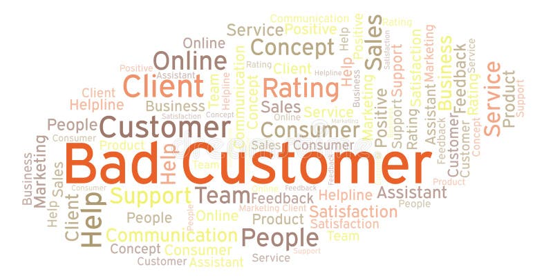 Bad Customer word cloud. stock illustration. Illustration of card ...