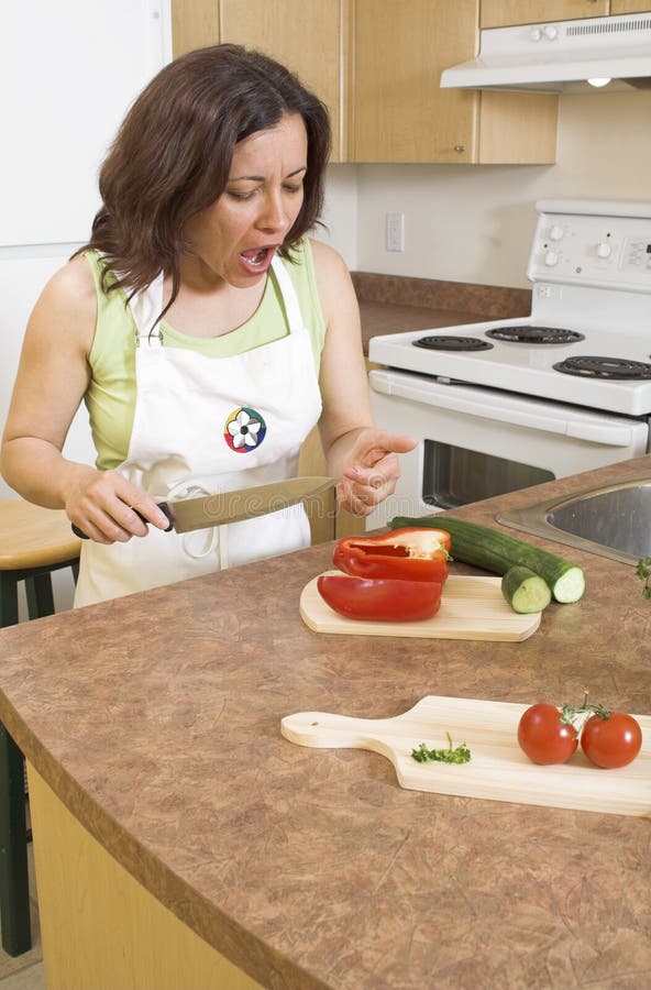Bad cut stock photo. Image of female, blood, prepare, brown - 789794