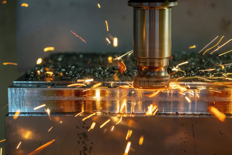 The Bad Cutting Condition of CNC Milling Machine Stock Photo - Image of ...