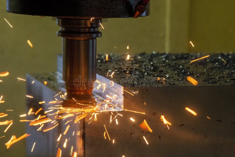 The Bad Cutting Condition of CNC Milling Machine Stock Photo - Image of ...