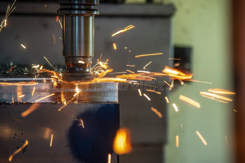 The Bad Cutting Condition of CNC Milling Machine Stock Photo - Image of ...