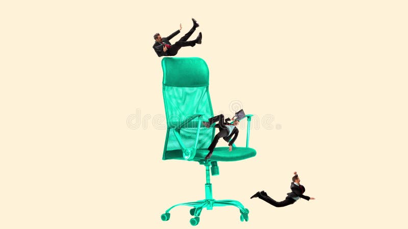 Bad Day. Businessman Falling Down the Chai, Having Problems at Work ...