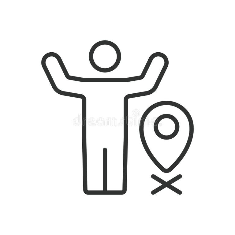 Bad Destination, Icon in Line Design. Wrong, Destination, Error ...