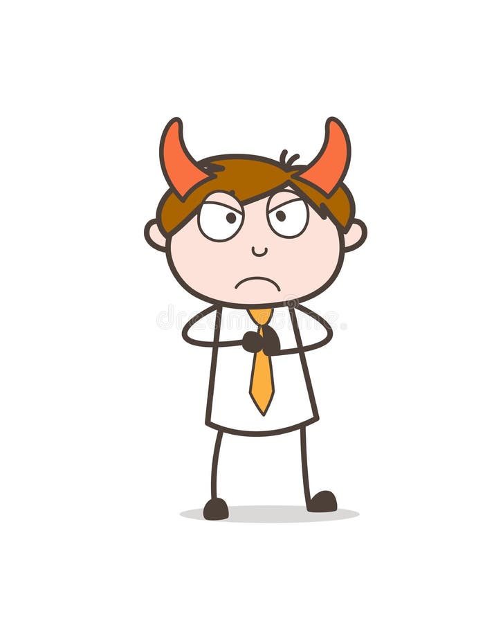 Bad Devil Person with Horns Vector Illustration Stock Illustration ...
