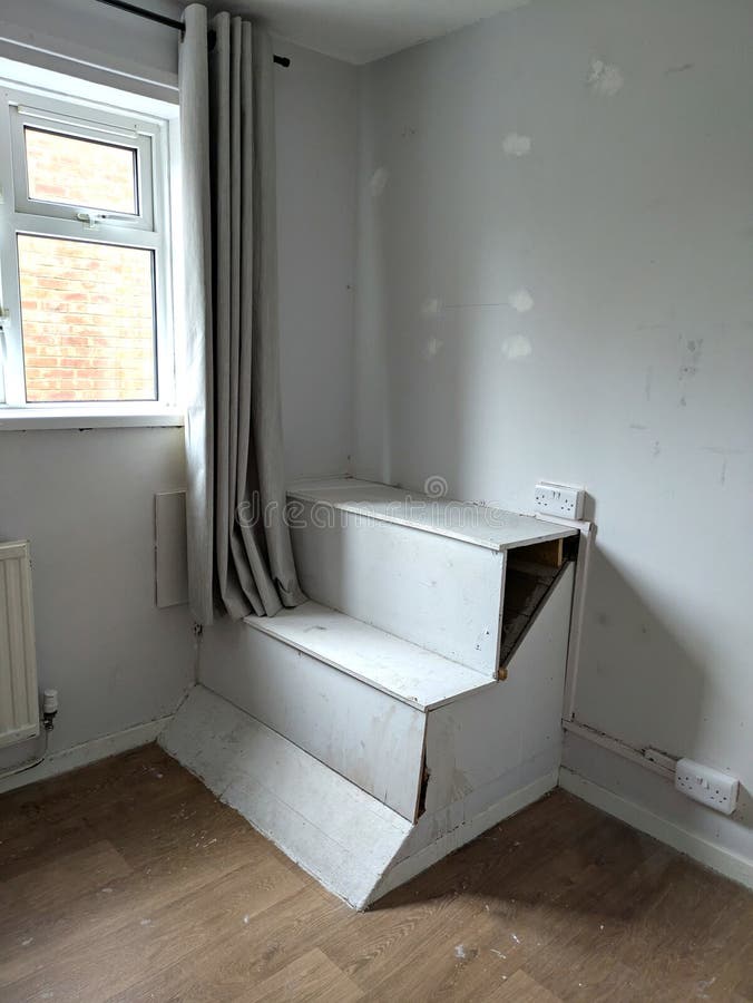 Bad DIY Decorated House with Defects and Home Improvements Needed Stock ...