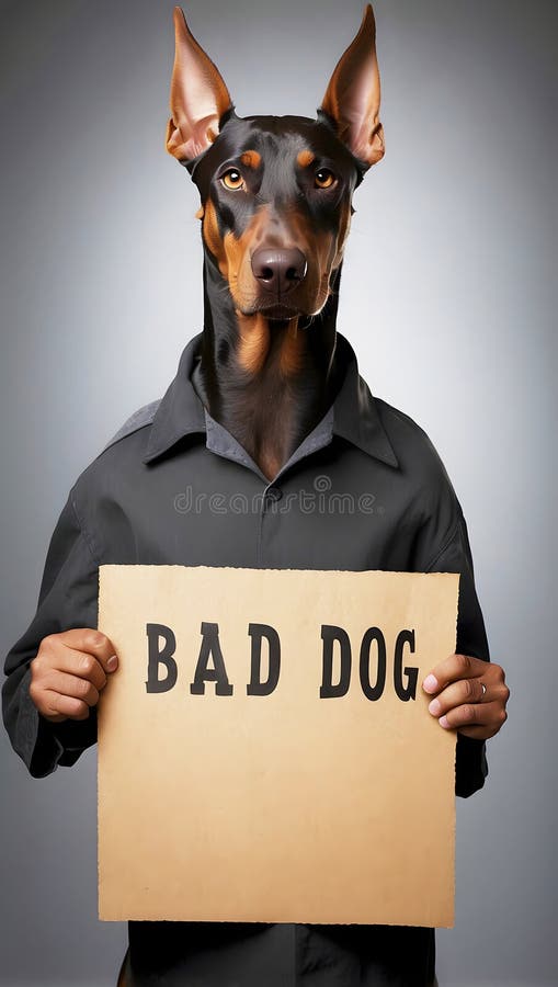 Bad Doberman Bad Dog Mockup Mock Up Stock Illustration - Illustration ...