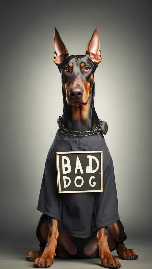 Bad Doberman Bad Dog Mockup Mock Up Stock Illustration - Illustration ...