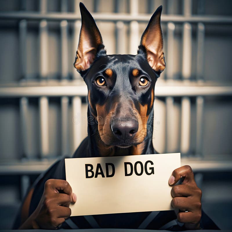 Bad Dog Bad Doberman Mockup Mock Up Stock Illustration - Illustration ...